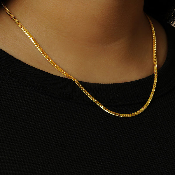 Cuban Chain - 3mm | Women's Gold Cuban Chain - Dynasty Collect